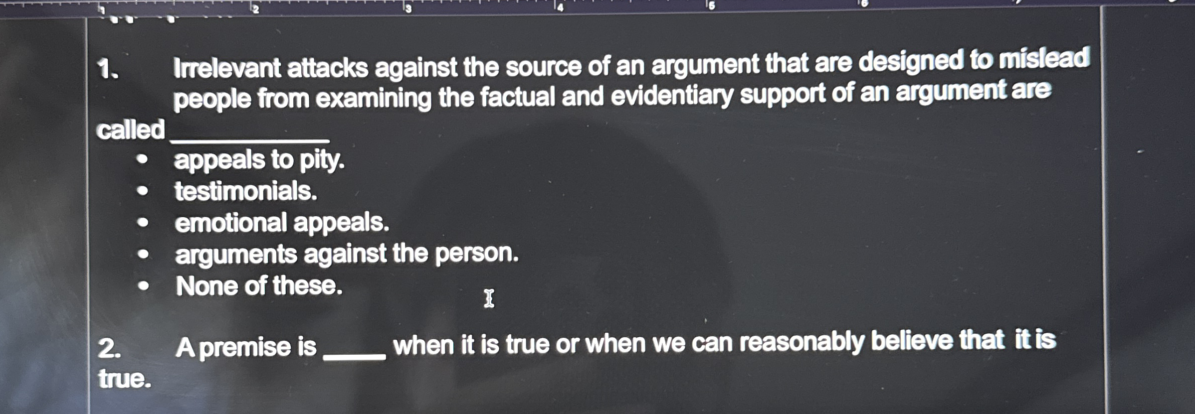 Solved Irelevant attacks against the source of an argument | Chegg.com