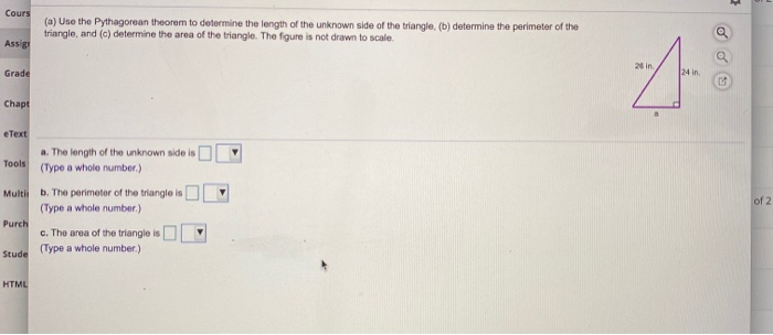 Solved Cours (a) Use the Pythagorean theorem to determine | Chegg.com