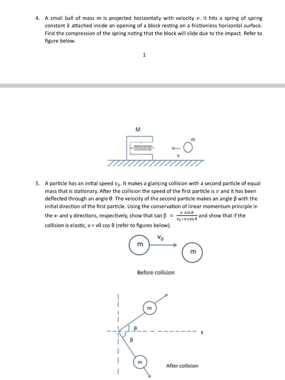 Solved 4. A small ball of mass m is projected horizontally | Chegg.com