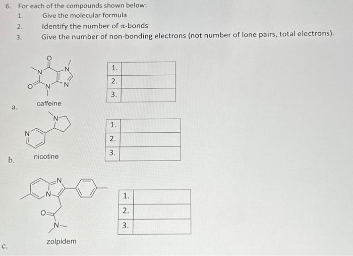 Solved For each of the compounds shown below: Give the | Chegg.com