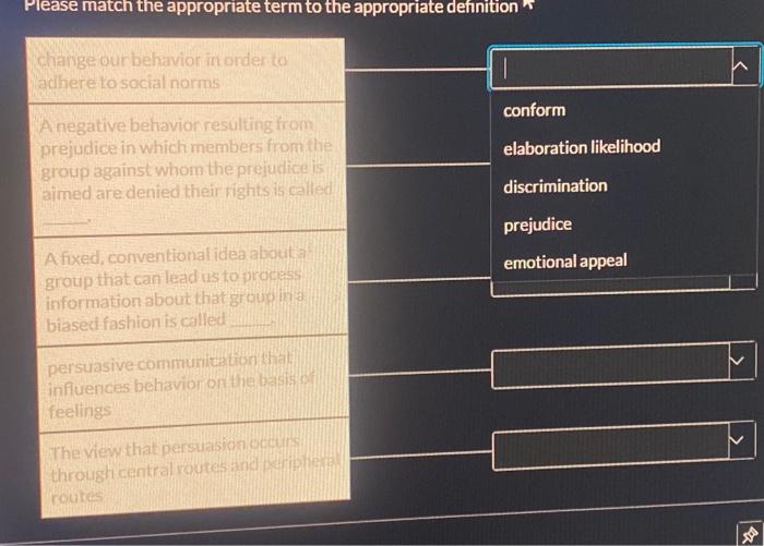 Solved Please match the appropriate term to the appropriate | Chegg.com