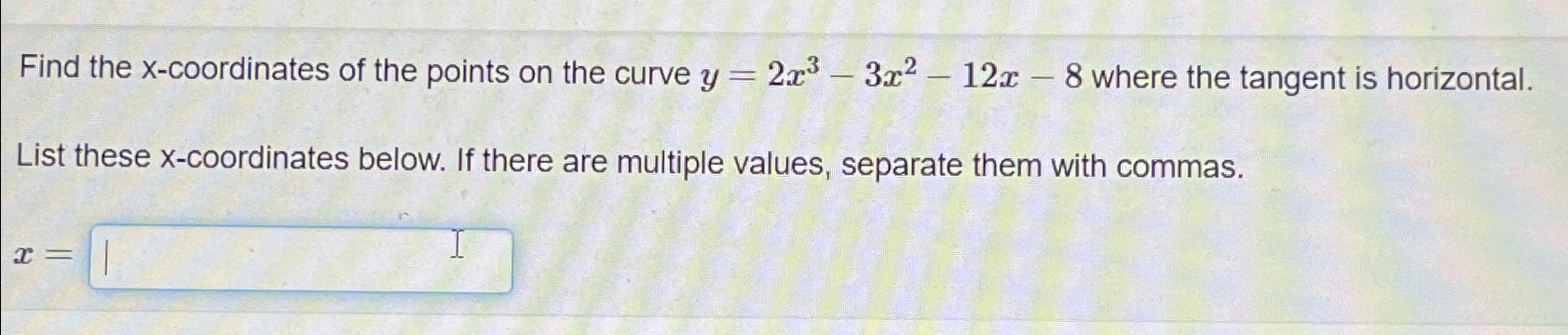 Solved Find the x-coordinates of the points on the curve | Chegg.com