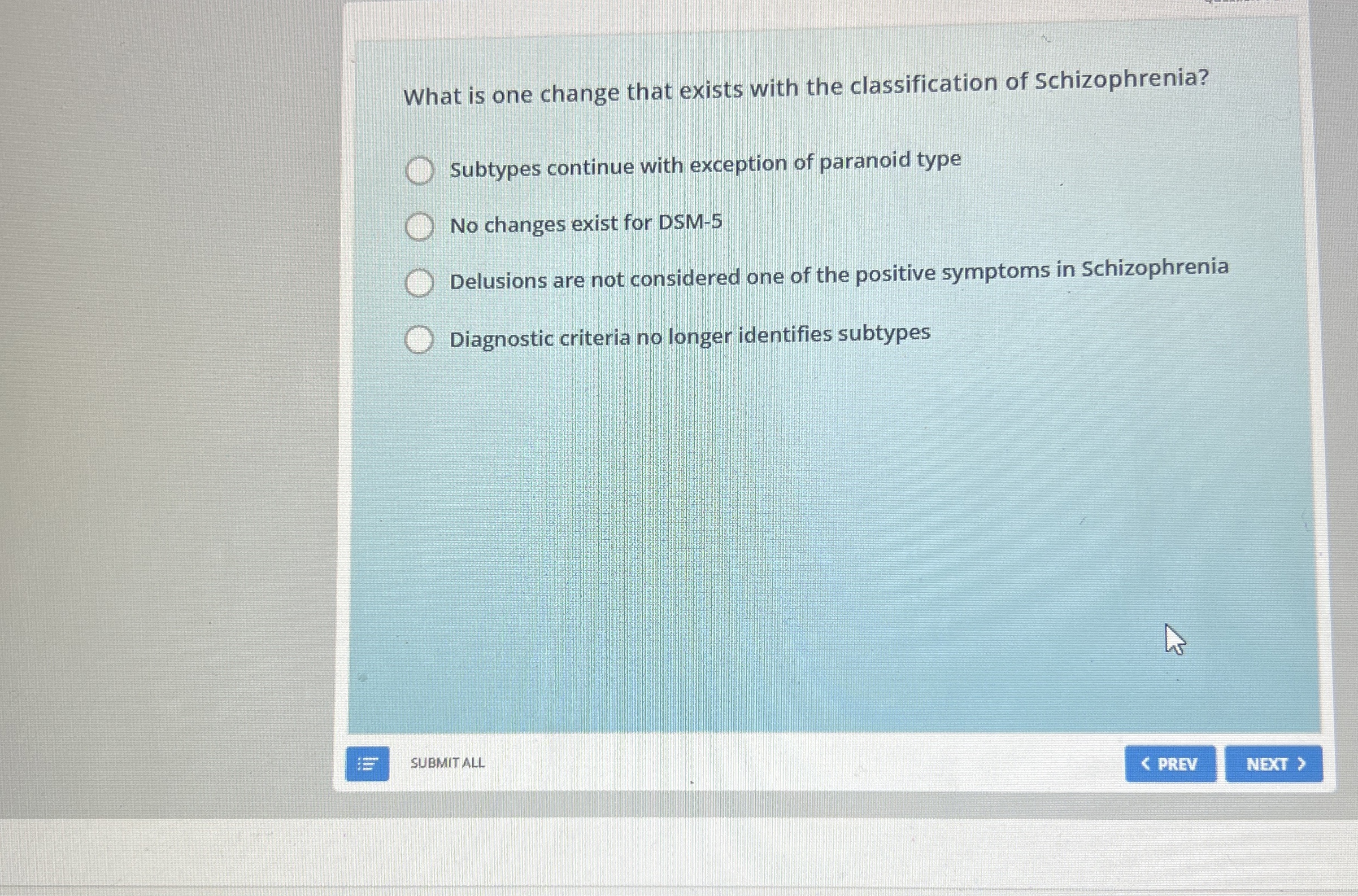 Solved What is one change that exists with the | Chegg.com
