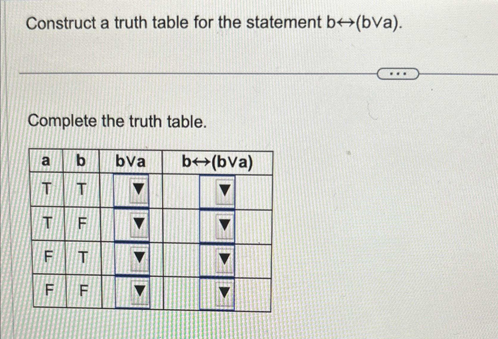 Solved Construct a truth table for the statement | Chegg.com