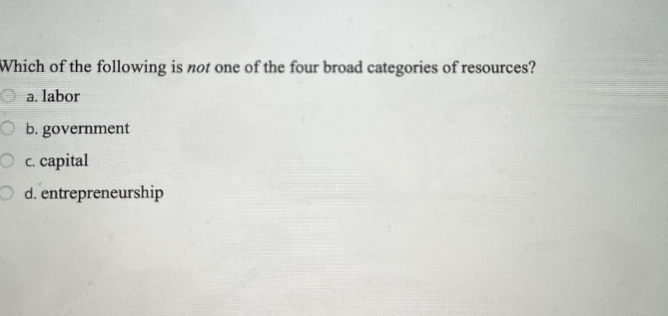 Solved Which of the following is not one of the four broad | Chegg.com
