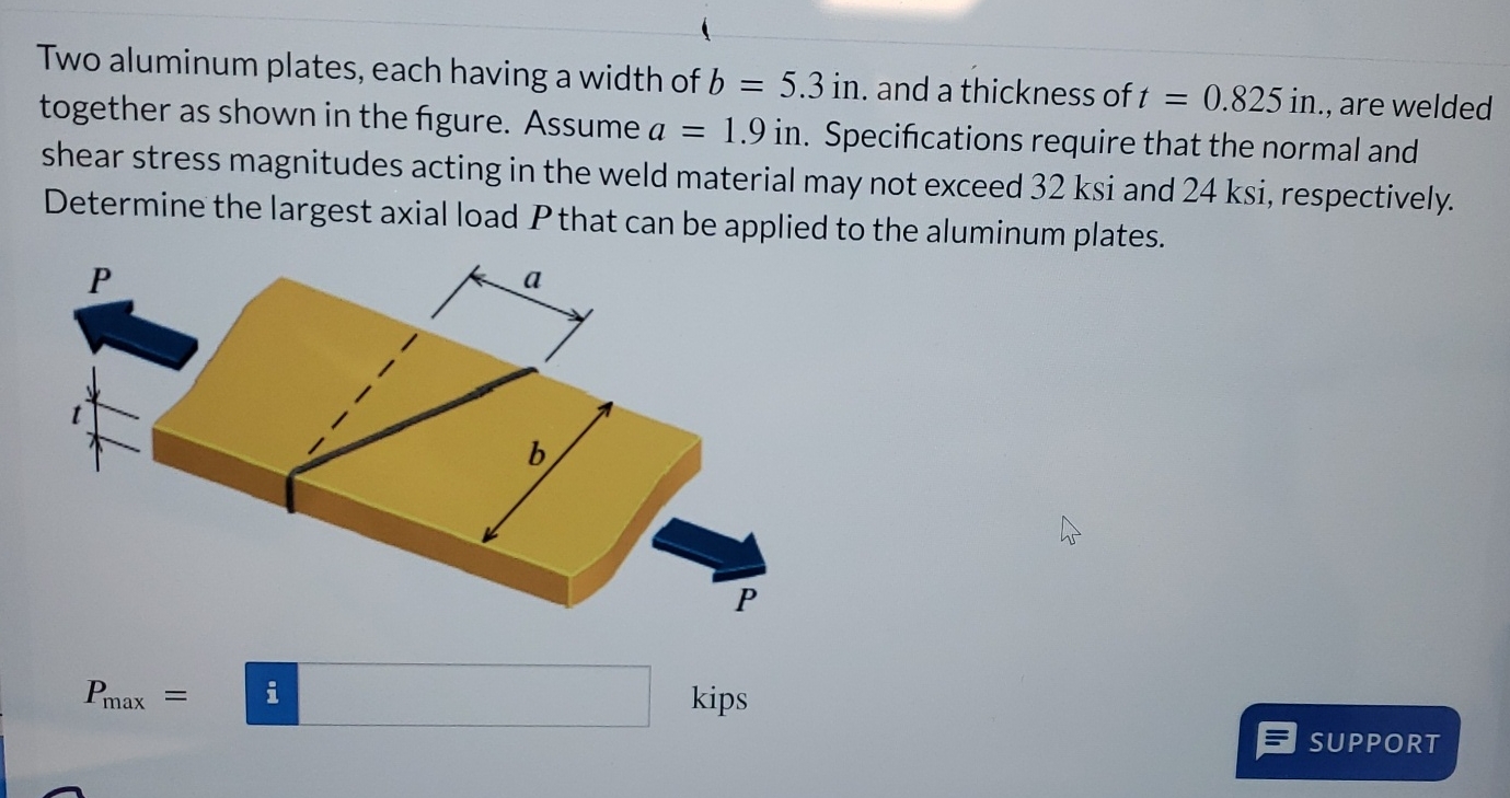 Solved Two aluminum plates, each having a width of b=5.3 | Chegg.com