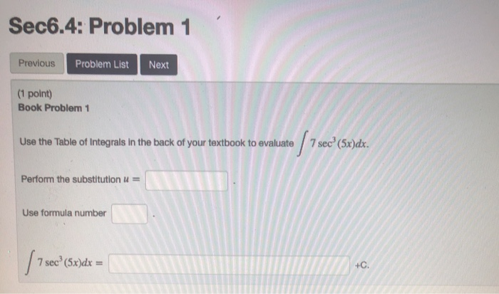 Solved Sec6.4: Problem 1 Previous Problem List Next (1 | Chegg.com
