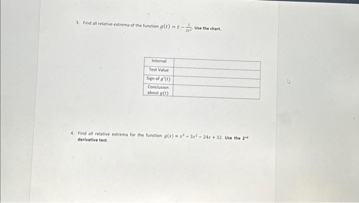 Solved 3. Find all relative extrema of the function | Chegg.com