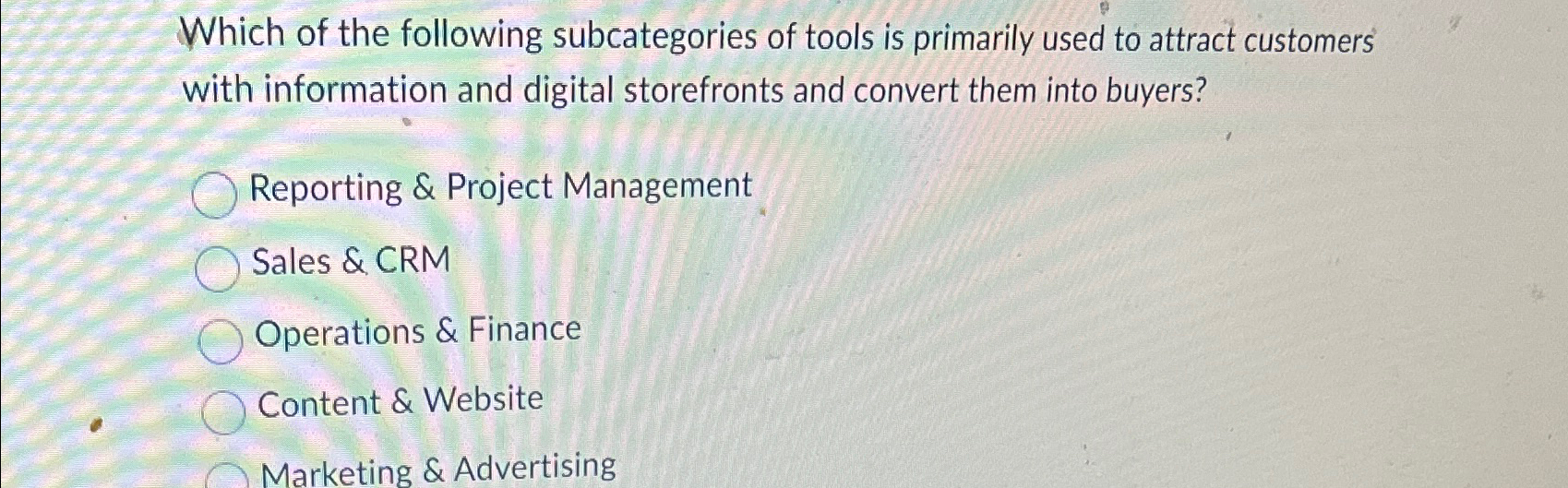 Solved Which of the following subcategories of tools is | Chegg.com