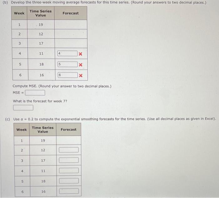 Solved Consider the following time series data.Develop the | Chegg.com