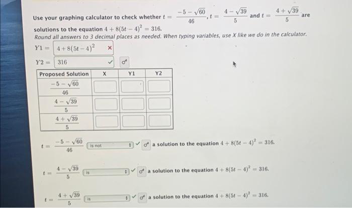 Solved Use your graphing calculator to check whether | Chegg.com