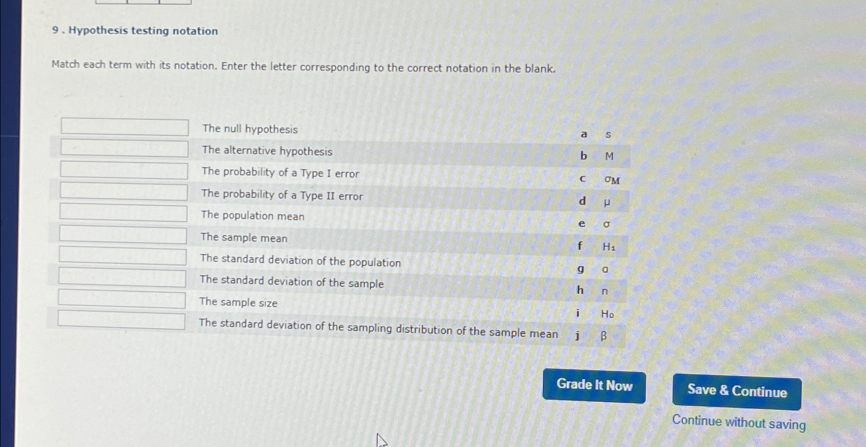 Solved Hypothesis testing notationMatch each term with its | Chegg.com