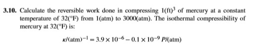 Solved 3.10. Calculate the reversible work done in | Chegg.com