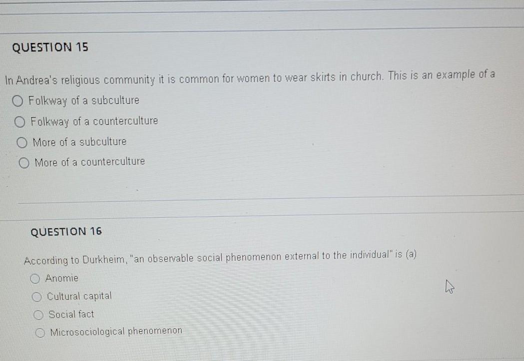 Solved QUESTION 11 According to sociologists, what is the | Chegg.com