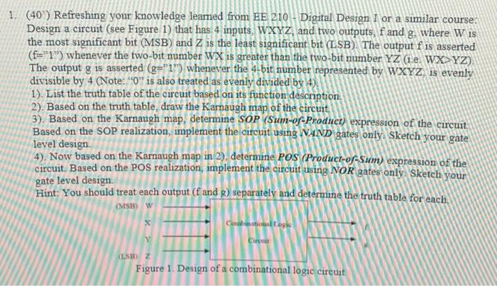 Solved 1. (40') Refreshing your knowledge learned from EE | Chegg.com