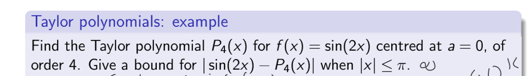 Taylor polynomials: exampleFind the Taylor polynomial | Chegg.com