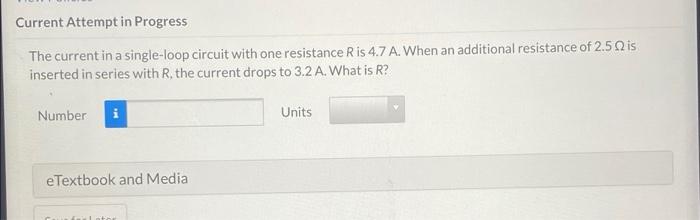 Solved Current Attempt in Progress The current in a | Chegg.com