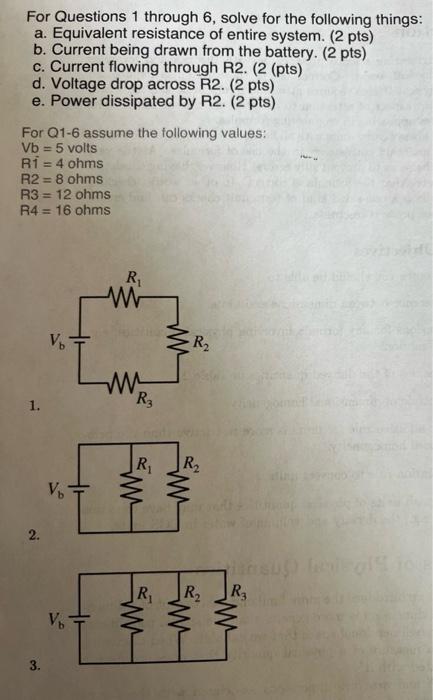 Solved please do all parts a-e for each question 1-6 and | Chegg.com