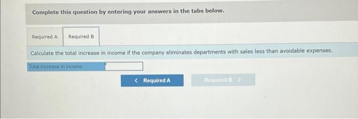 Solved A company's segment (department) results for the year | Chegg.com
