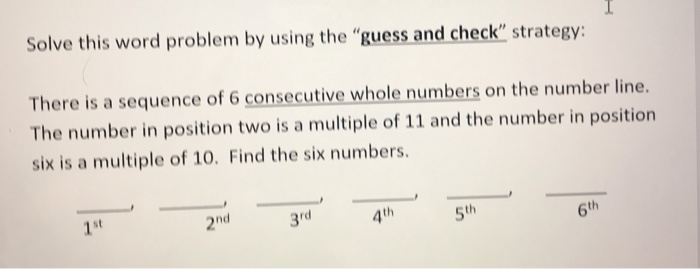 Solved Solve this word problem by using the "guess and | Chegg.com