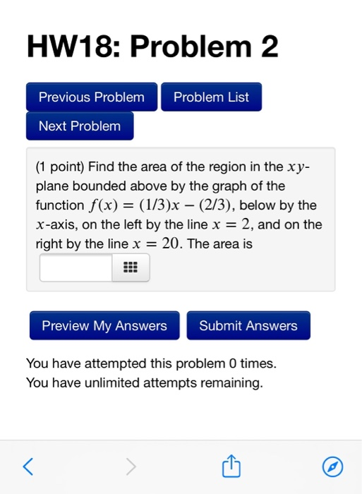 Solved HW18: Problem 2 Previous Problem Problem List Next | Chegg.com