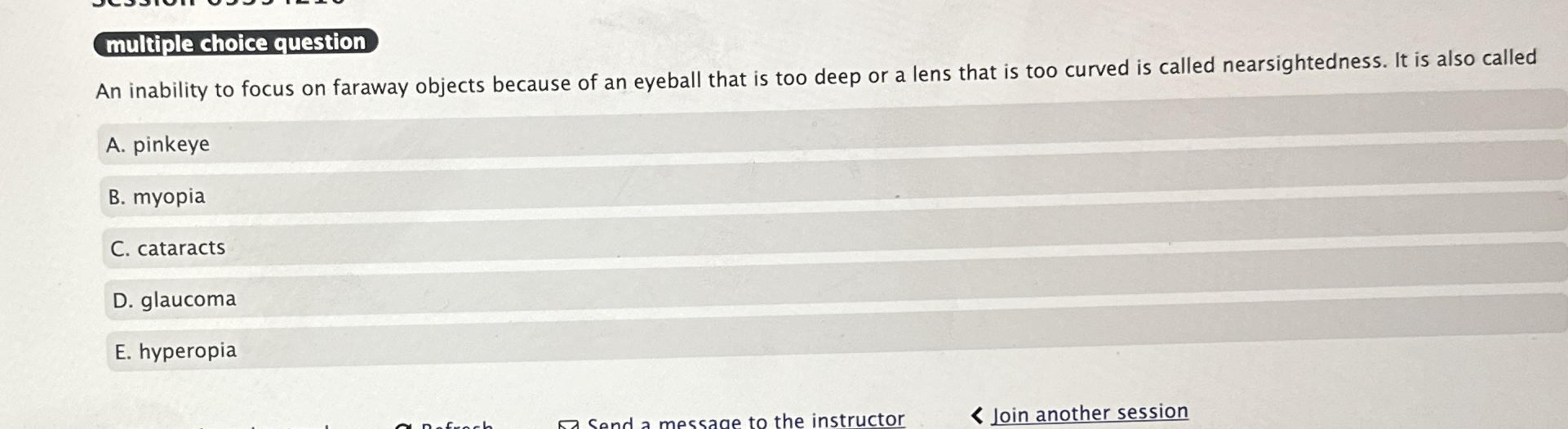 Solved multiple choice questionAn inability to focus on | Chegg.com