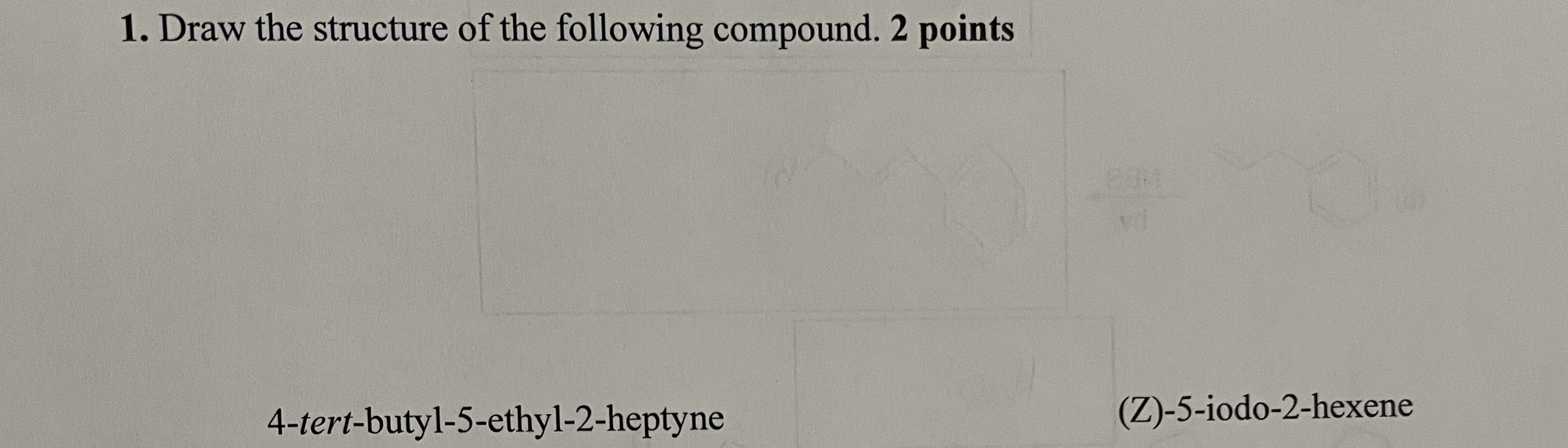 Solved Draw the structure of the following compound. 2 | Chegg.com