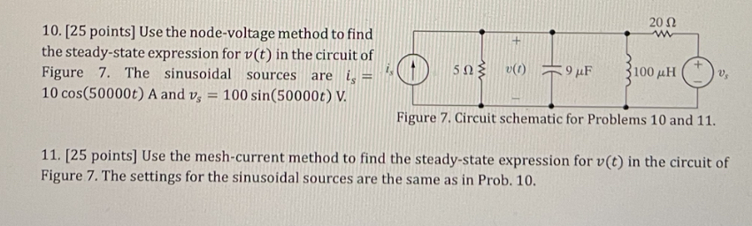 Solved [25 ﻿points] ﻿Use the node-voltage method to find the | Chegg.com