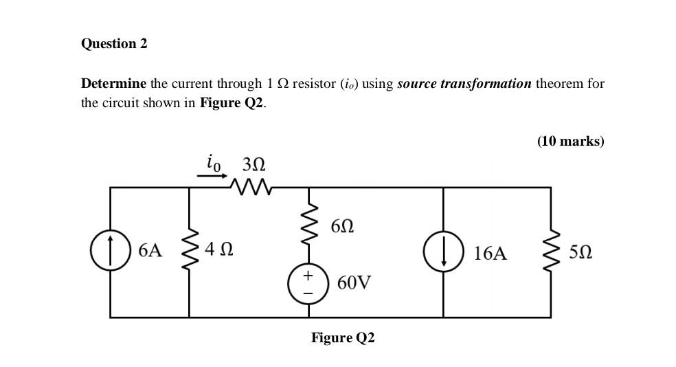 Solved Question 2 Determine The Current Through 112 Resistor