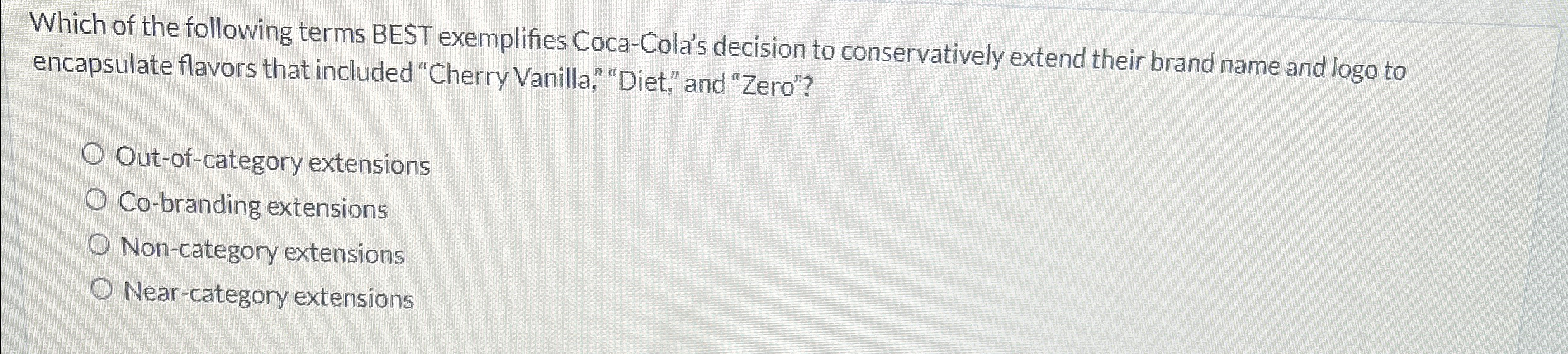 Solved Which of the following terms BEST exemplifies | Chegg.com