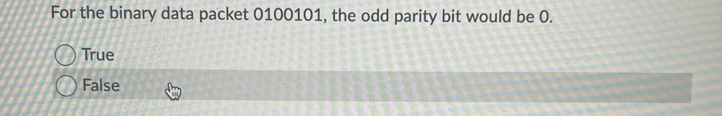 Solved For the binary data packet 0100101 , ﻿the odd parity | Chegg.com