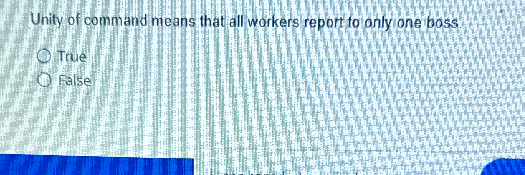 Solved Unity of command means that all workers report to | Chegg.com