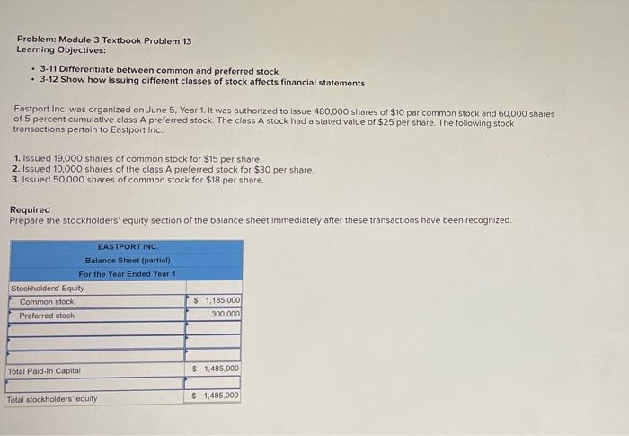 Solved Problem: Module 3 Textbook Problem 13 Learning | Chegg.com