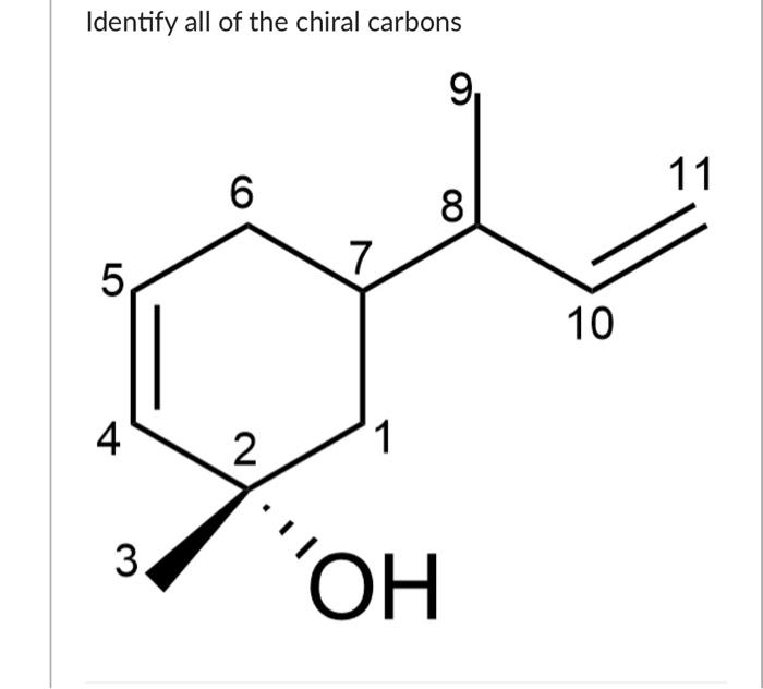 Solved Identify all of the chiral carbons | Chegg.com