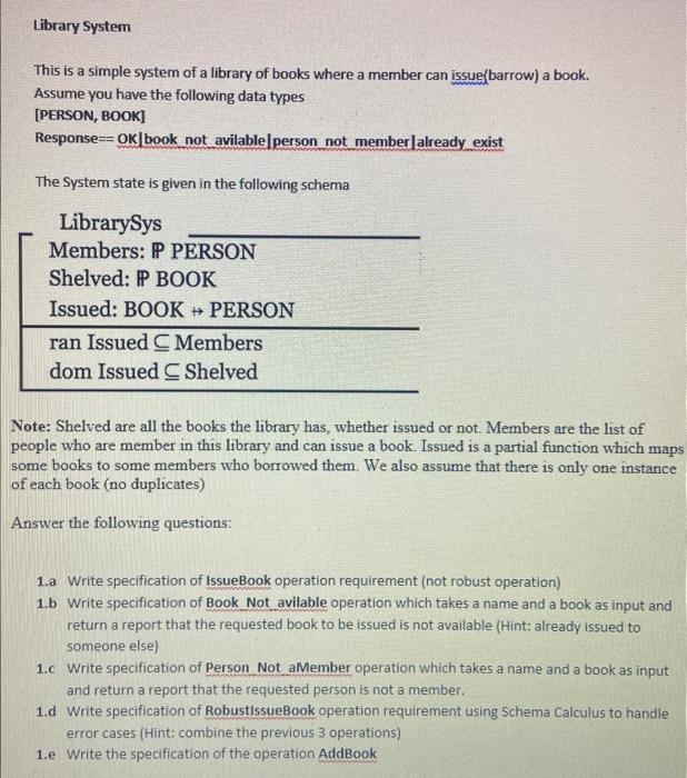Solved Library System This is a simple system of a library | Chegg.com