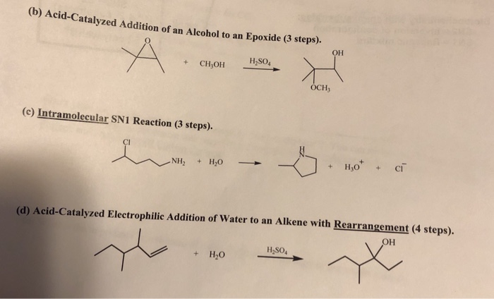 Solved (b) Acid-Catalyzed Addition of an Alcohol to an | Chegg.com