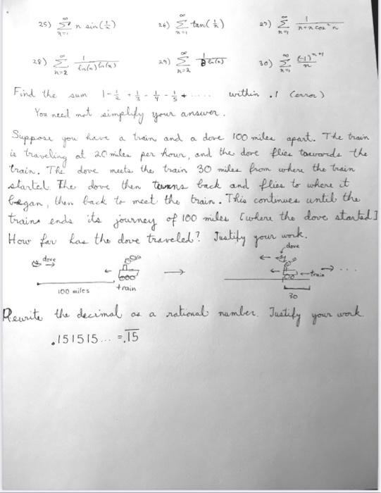 Solved 25) ∑n=1∞xsin(n1) 26) ∑n=1∞tan(x1) 2)) ∑n=1∞n+xcos2n1 | Chegg.com