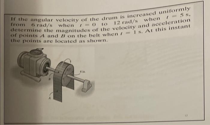 Solved If the angular velocity of the drum is increased | Chegg.com