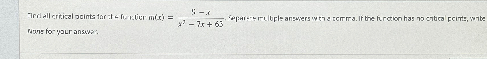 Solved Find all critical points for the function | Chegg.com