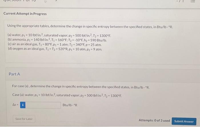 Solved Current Attempt in Progress Using the appropriate | Chegg.com