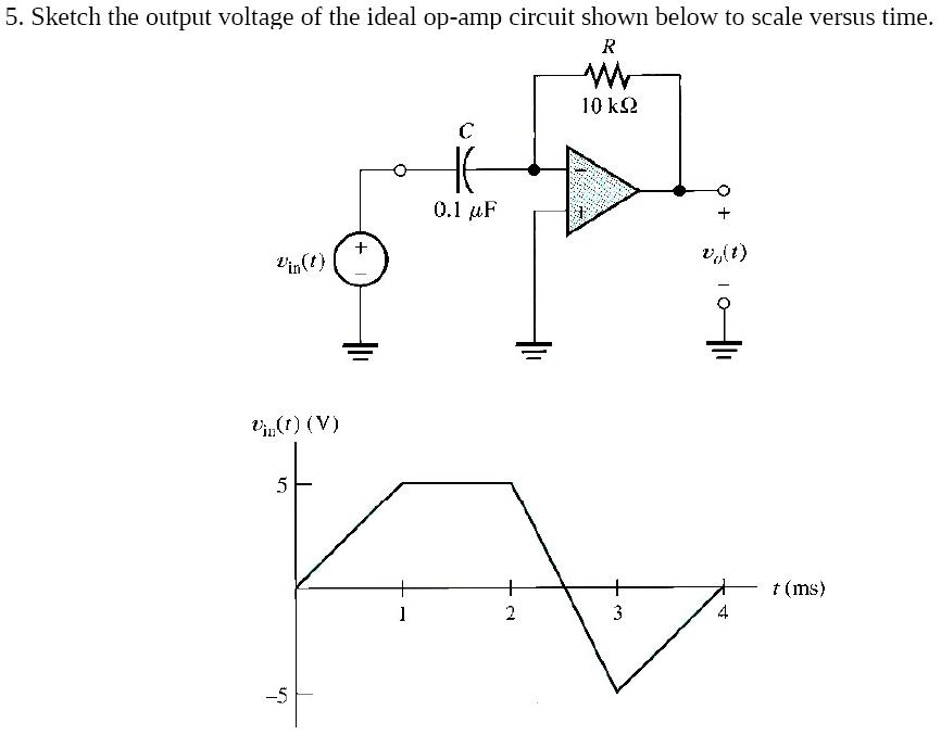 Solved Sketch the output voltage of the ideal op-amp circuit | Chegg.com Solved Sketch the output voltage of the ideal op-amp circuit | Chegg.com