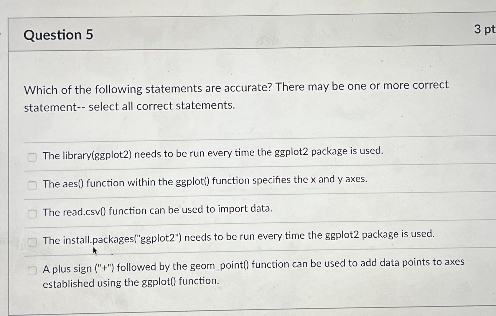 Solved Question 5Which of the following statements are | Chegg.com