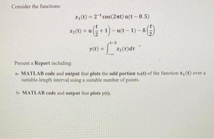 Solved Consider the functions: | Chegg.com