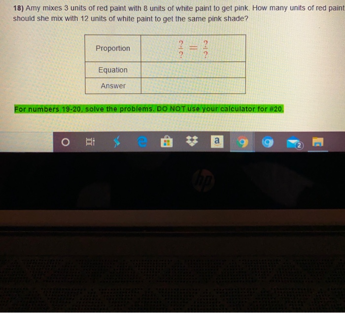 Solved 18) Amy mixes 3 units of red paint with 8 units of | Chegg.com