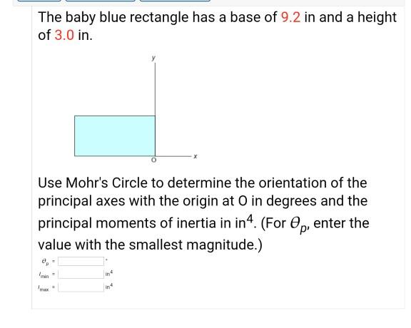 Solved The baby blue rectangle has a base of 9.2 in and a | Chegg.com