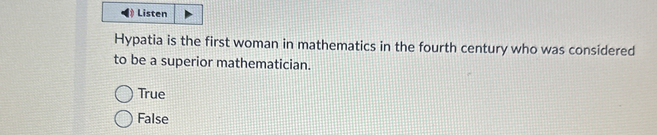 Solved Hypatia is the first woman in mathematics in the | Chegg.com