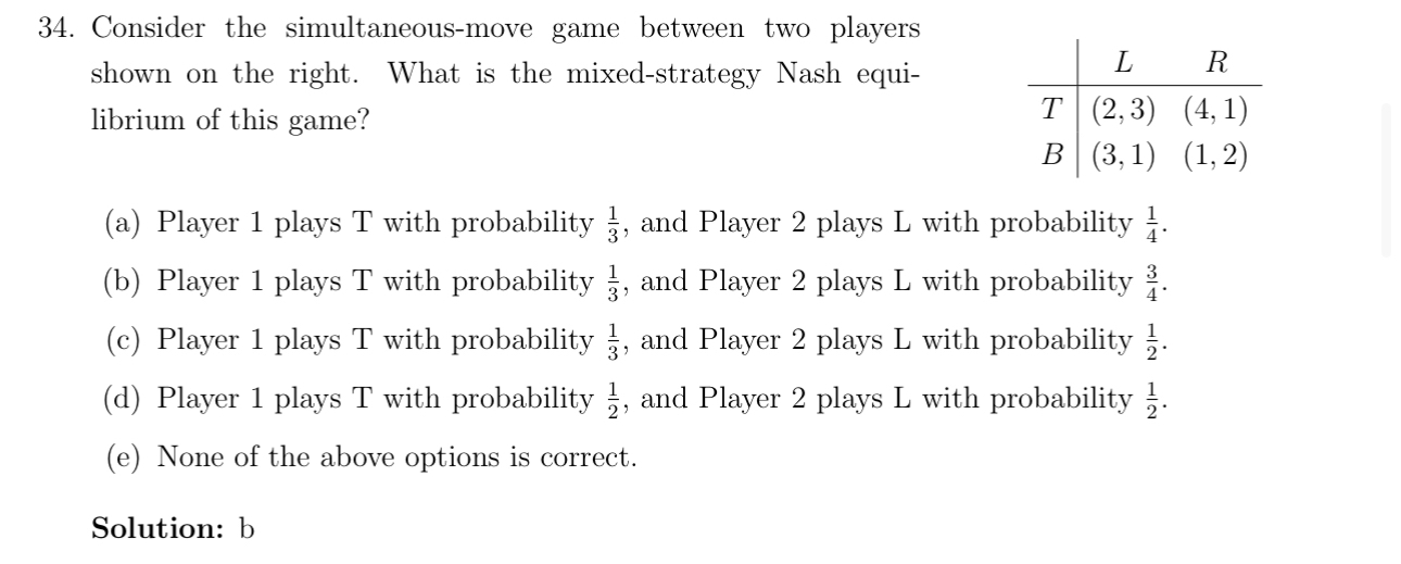 Solved Consider the simultaneous-move game between two | Chegg.com