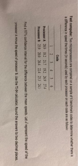 Solved Fast computer: Two microprocessors are compared on a | Chegg.com