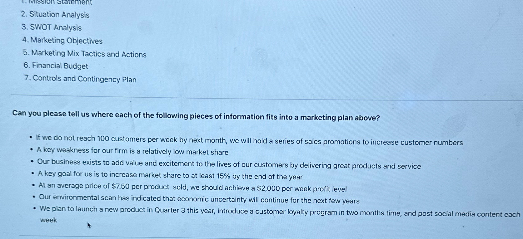 Solved IVission statementSituation AnalysisSWOT | Chegg.com