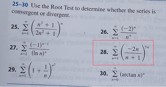 Solved use root test to determine whether the series is | Chegg.com